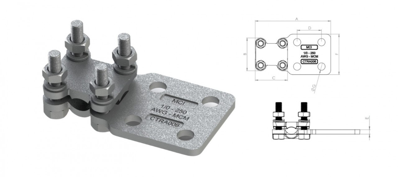 CONECTOR TIPO NEMA EM ALUMÍNIO C/ DOIS E QUATRO FUROS - MCI Metalurgica ...